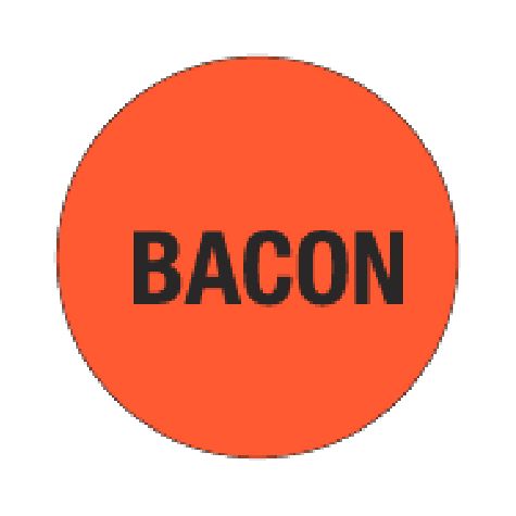 DayDots 10401-16-11 1" Red "Bacon" Cold Temp. Deli Label - 1000 / RL ...