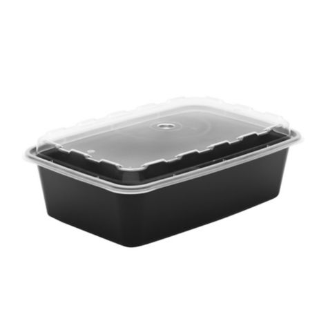 Cube Plastics CR-937B 38 Oz. Black Plastic Container - 150 / CS ...
