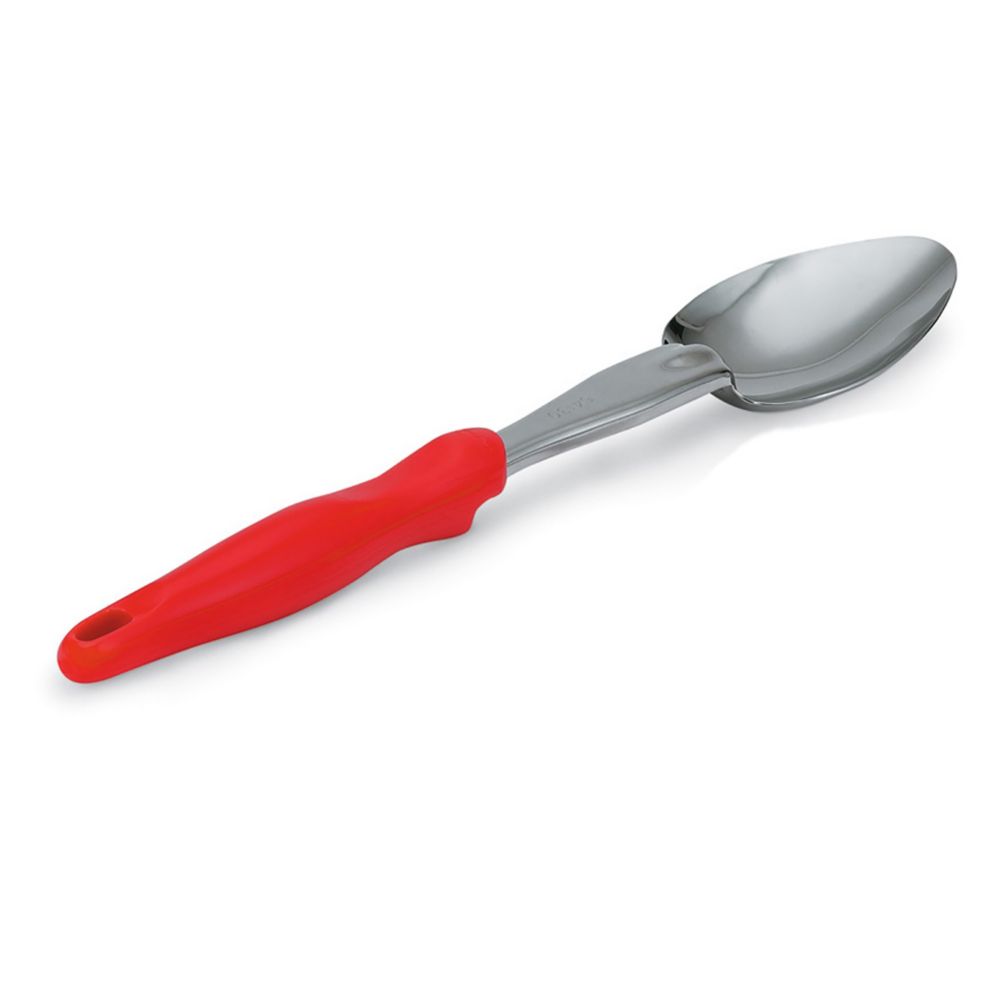 Vollrath® 6414040 Red Handled Solid 13-13/16" Basting Spoon | Wasserstrom