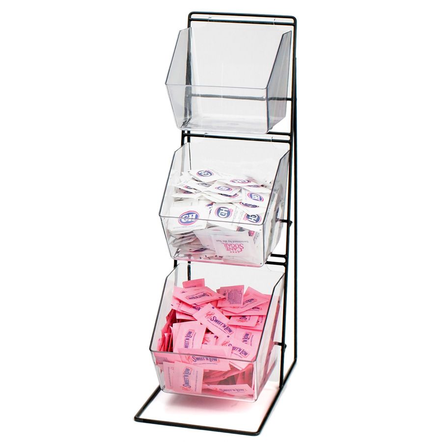 Cal-Mil 1709 3-Tier Condiment Display With Clear Bins | Wasserstrom