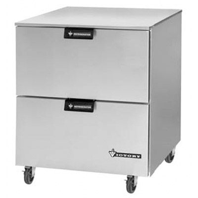 Victory URD-27-SST Undercounter Two-Drawer Refrigerator With S/S Top ...