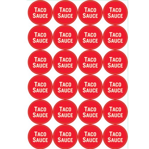 Taco Sauce Sticker for Fifo Bottle - 24 / Sheet | Wasserstrom