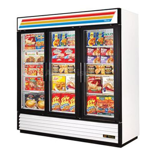 True® GDM-72F-HC~TSL01 Black Three Section Freezer Merchandiser ...