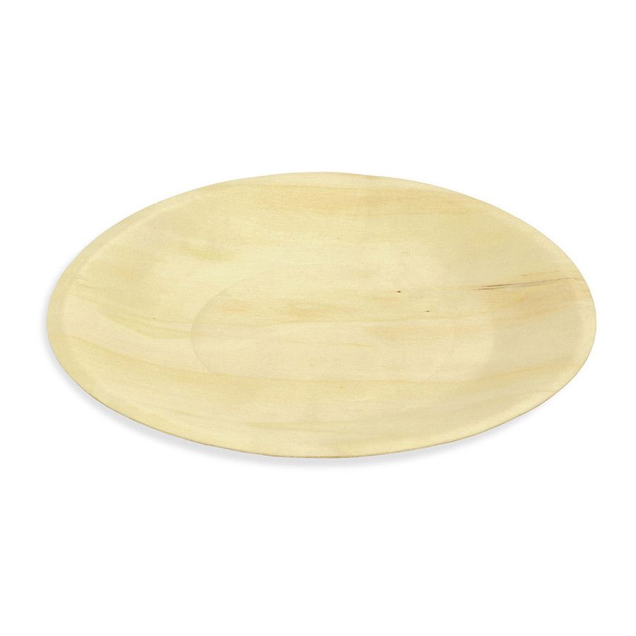 FOH DSP026NAW28 Servewise 8.5" Round Wood Plate - 200 / CS | Wasserstrom