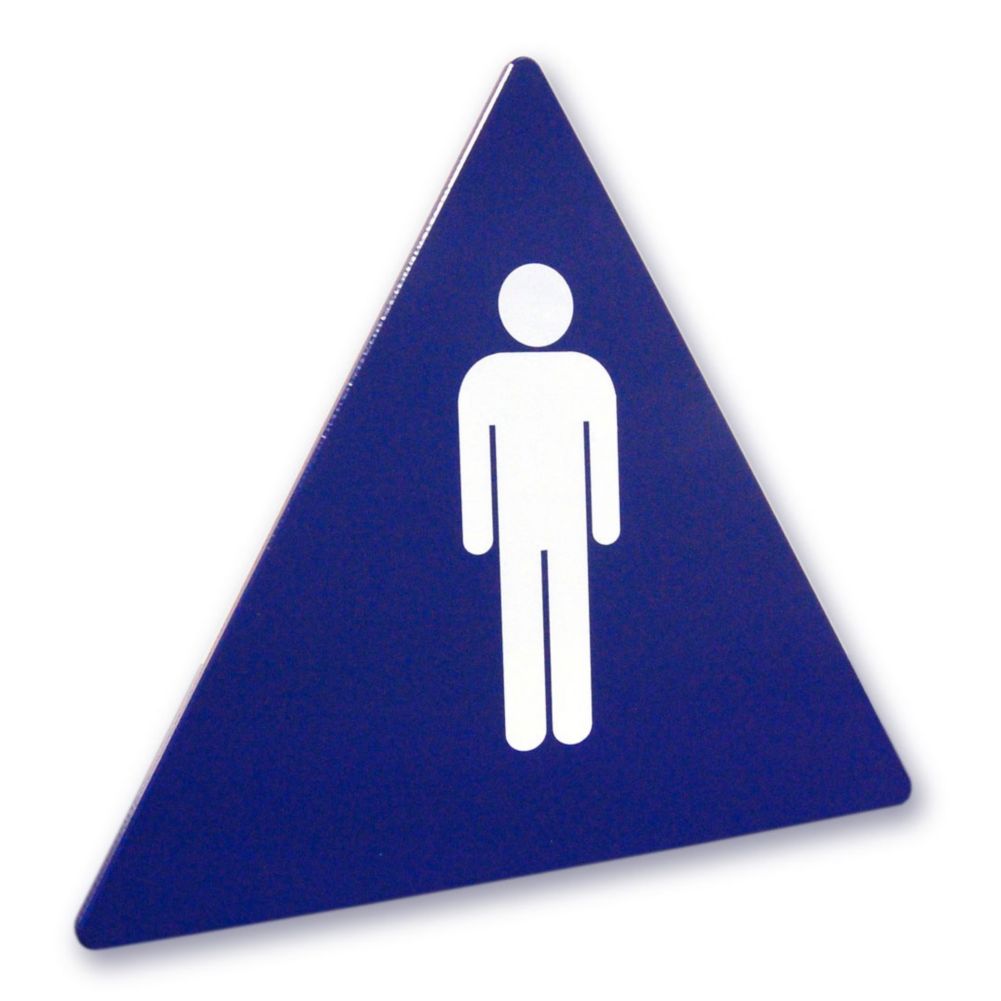 ADA Blue Triangle Mens Restroom Sign | Wasserstrom