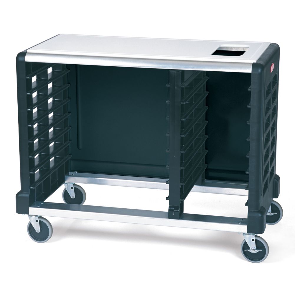 Rubbermaid Max System™ Black Dual Pan / Food Box Prep Cart | Wasserstrom