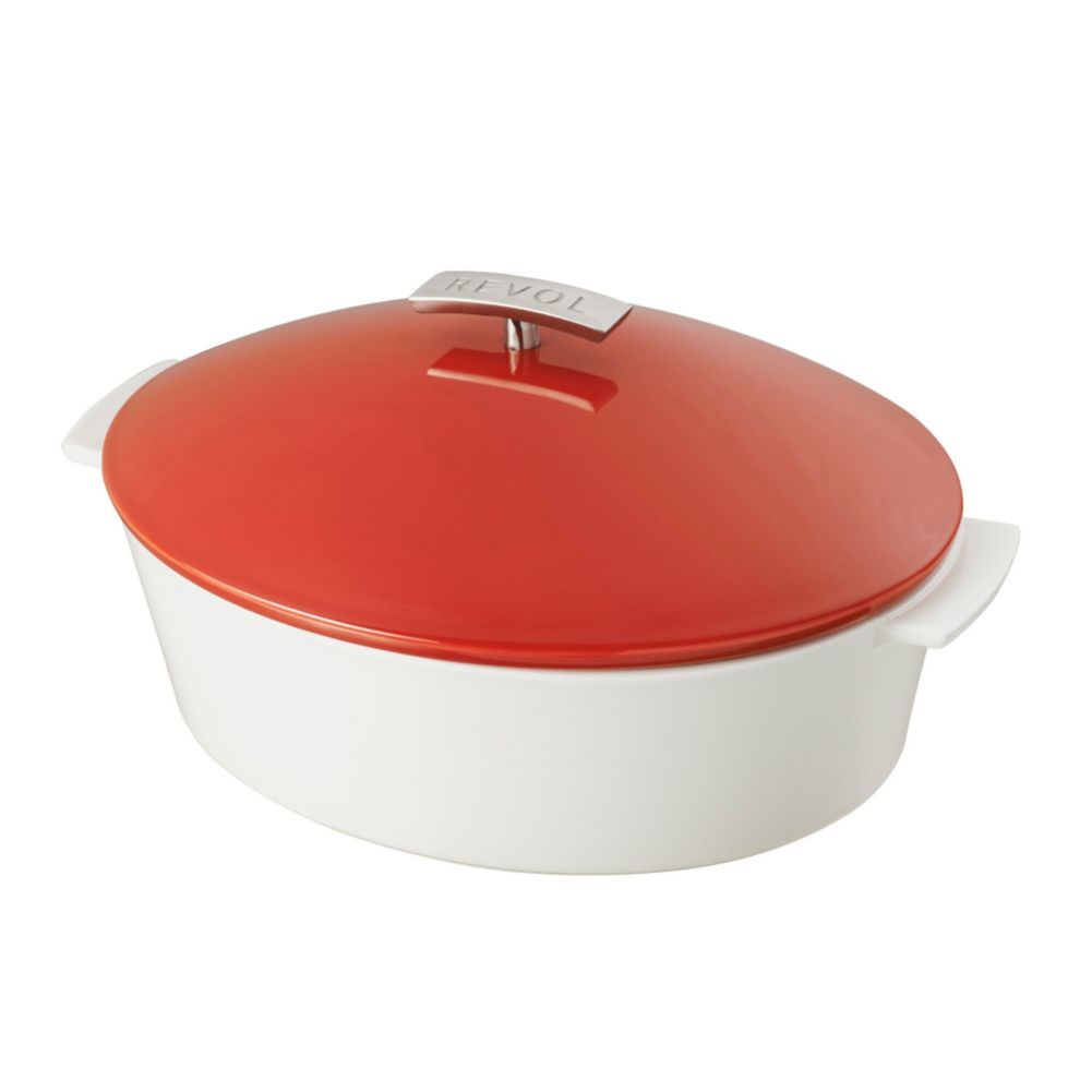 Revol® USA 642598 Revolution 4.75 Qt. Pepper Red Oval Cocotte | Wasserstrom
