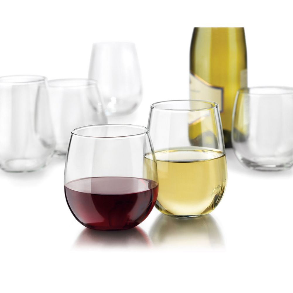 Libbey 31229 12 Piece Stemless Red White Wine Glass Set Wasserstrom