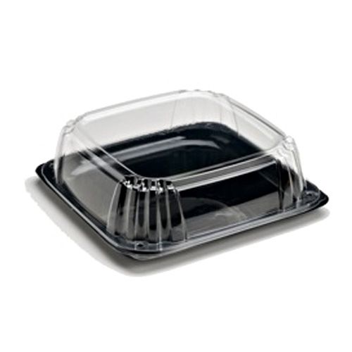 Sabert C9611 UltraStack® Black 10.7" Platter w/ Lid - 25 / CS | Wasserstrom
