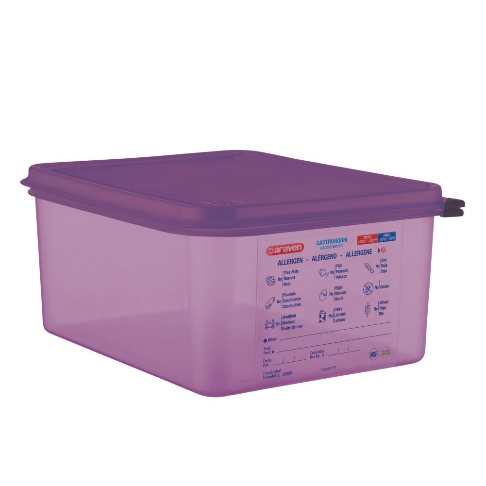 Araven 61391 Purple Anti-Allergen 10.5 Qt. Food Container | Wasserstrom