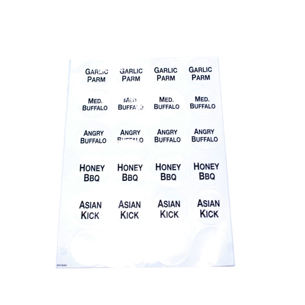 Checkers Sheet Label | Wasserstrom