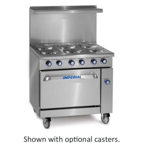 Imperial Cooking Equip. IR-6-E (6) Rnd 36" Electric Restaurant Range ...
