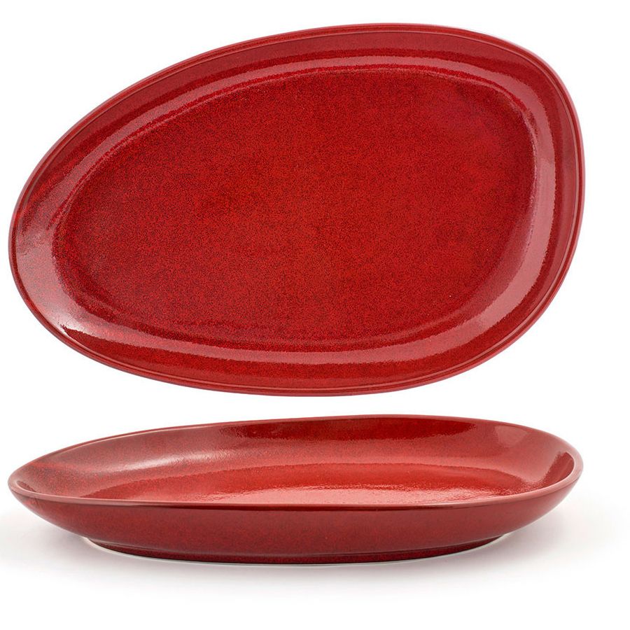 FOH SPT056RDP20 Kiln Chili 14" Oval Platter - 2 / CS | Wasserstrom
