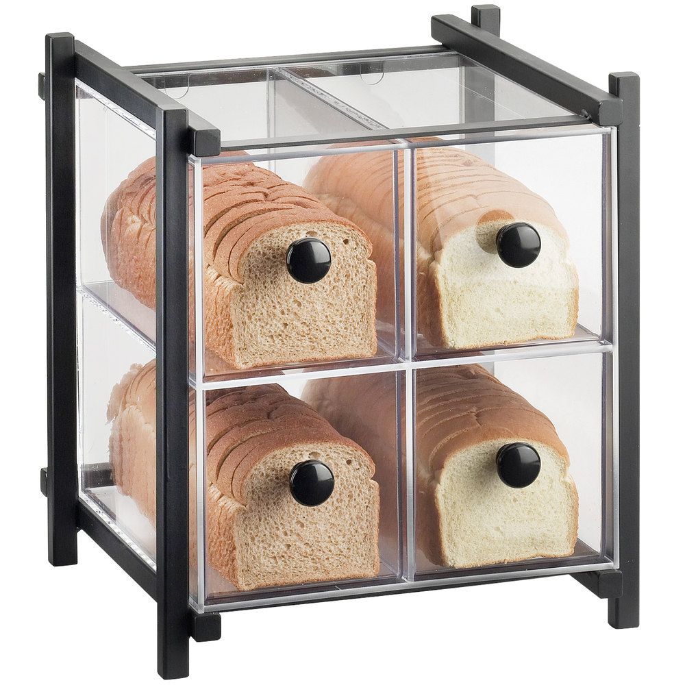 Cal-Mil 1146-13 One By One Black 4 Drawer Bread Case | Wasserstrom