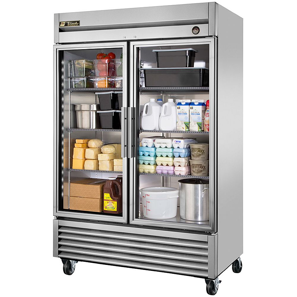 True T-49G-HC~FGD01 Glass Door 2-Door 49 Cu Ft Reach-In Refrigerator ...