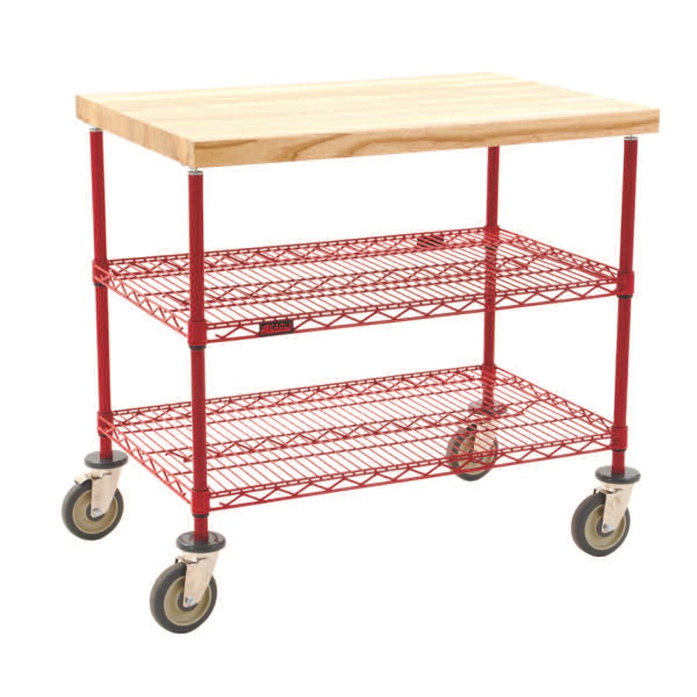 Eagle Foodservice Equipment DC2436R 3-Tier Maple Top Demo Cart ...