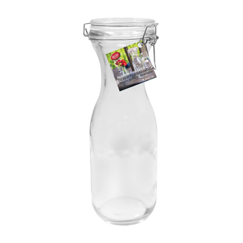 TableCraft RGC34 Glass 34 Oz. Carafe With Resealable Lid | Wasserstrom