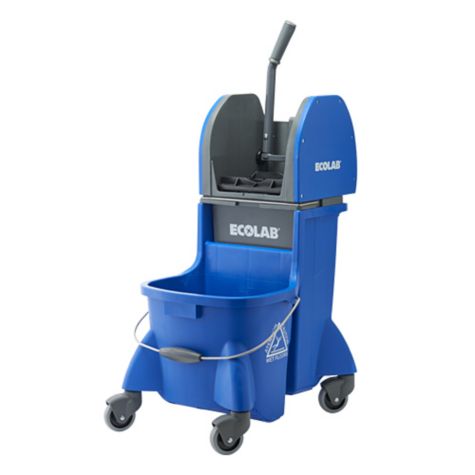 Ecolab 61702-01-31 DuraLoc Blue Dual Cavity Mop Bucket | Wasserstrom