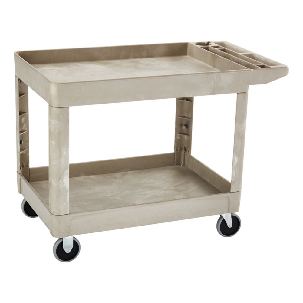 Rubbermaid FG452089BEIG Heavy Duty Flat Handle Utility Cart | Wasserstrom