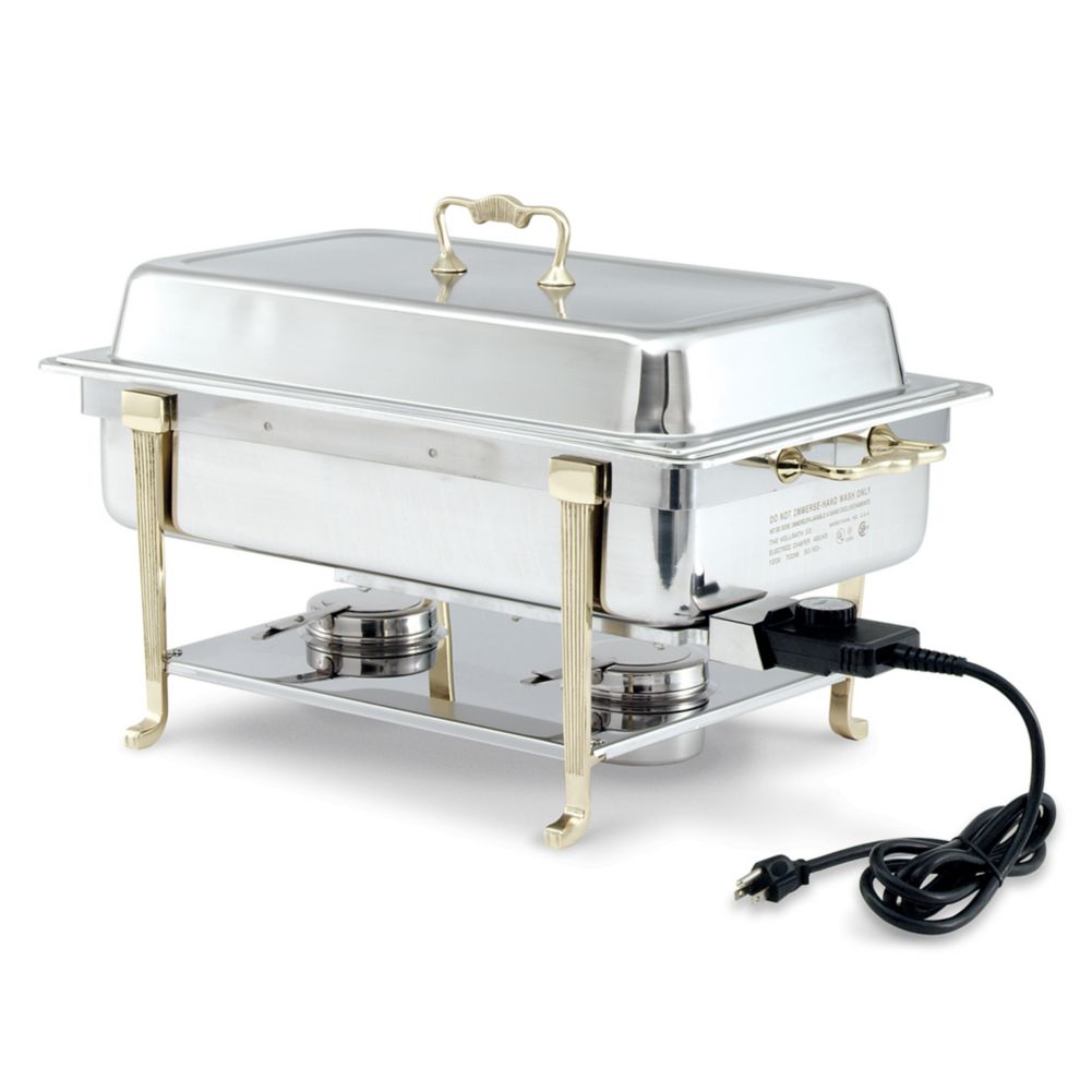 Vollrath® 46045 Brass Trim Electric Chafer | Wasserstrom
