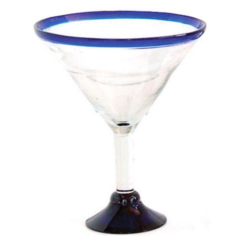 Orion Trading G808-CR 35 Oz. Margarita Glass with Cobalt Rim - 6 / CS ...