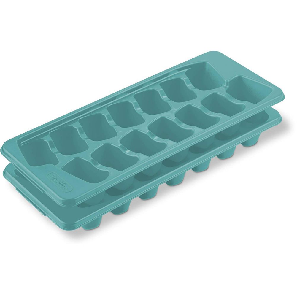 Sterilite 72620924 Blue Stacking Ice Cube Tray - 2 / PK | Wasserstrom
