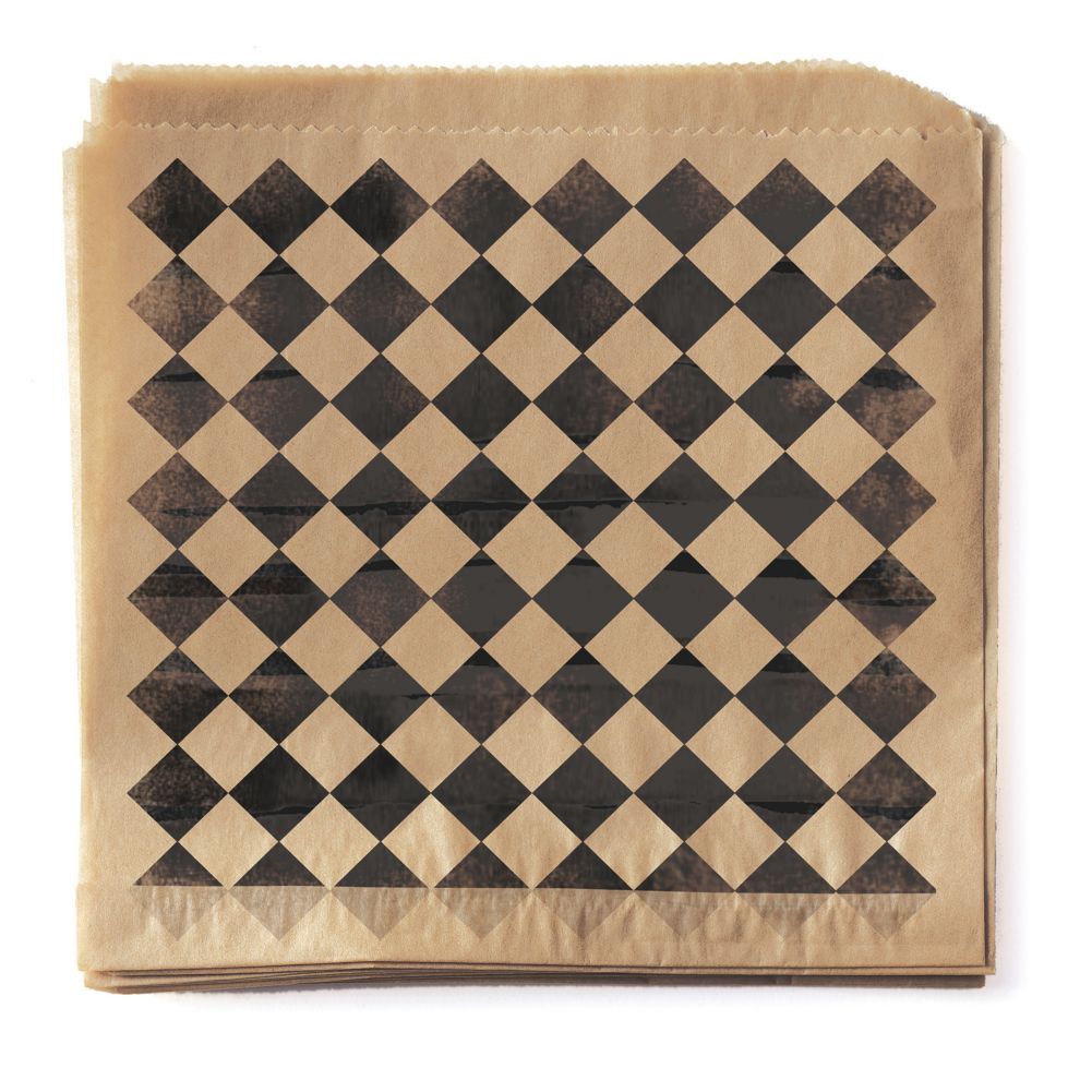 G.E.T. P-BKC-77-BR 7 x 7 Black / Brown Checker Paper Liner - 2000 / CS ...