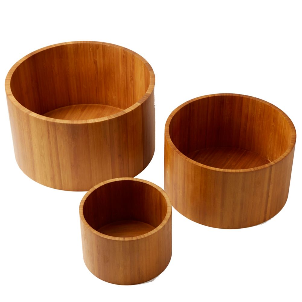 American Metalcraft RBRS3 3-Pc. Round Bamboo Riser Set | Wasserstrom