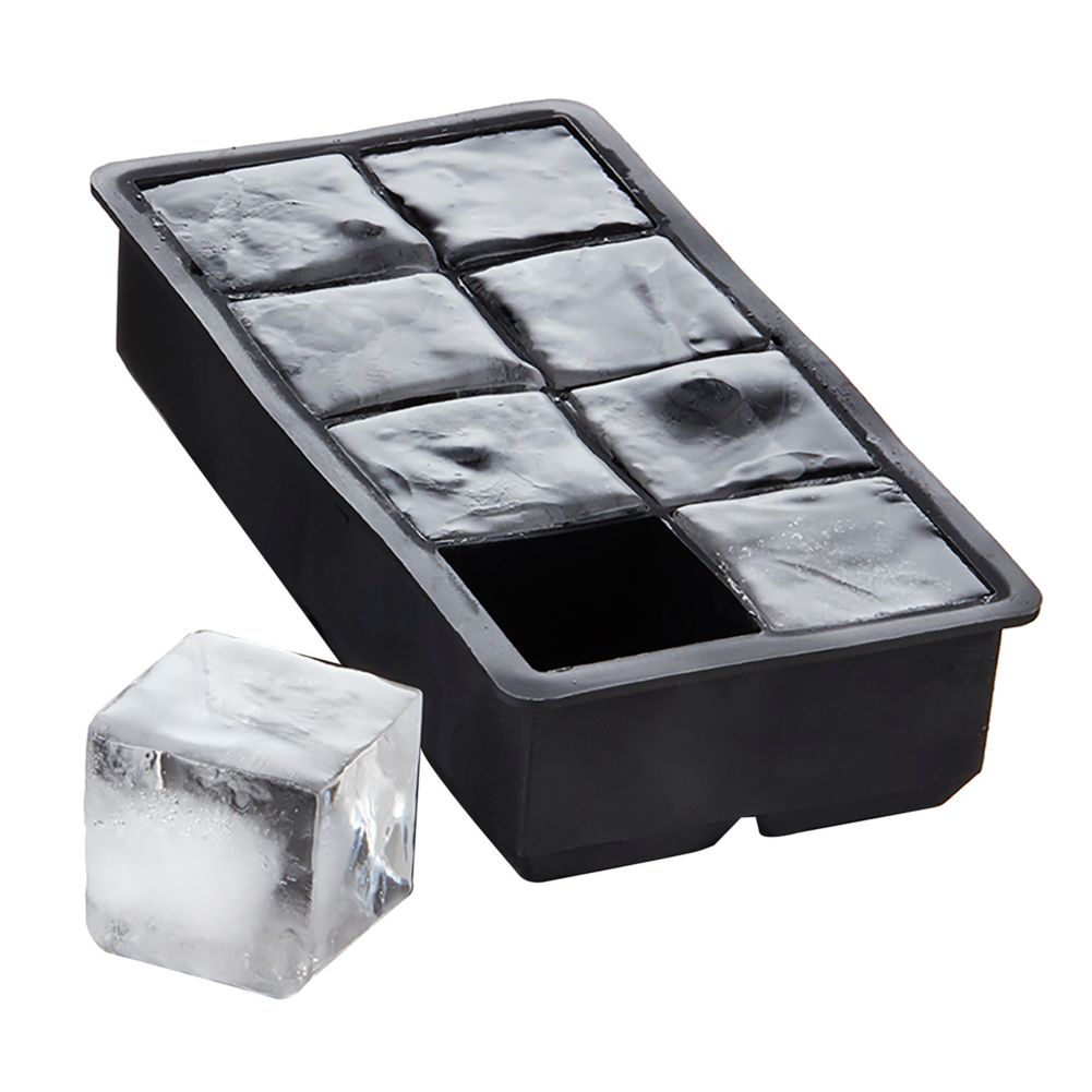 American Metalcraft SMSC8 Black Silicone 8 Square Cube Ice Mold ...