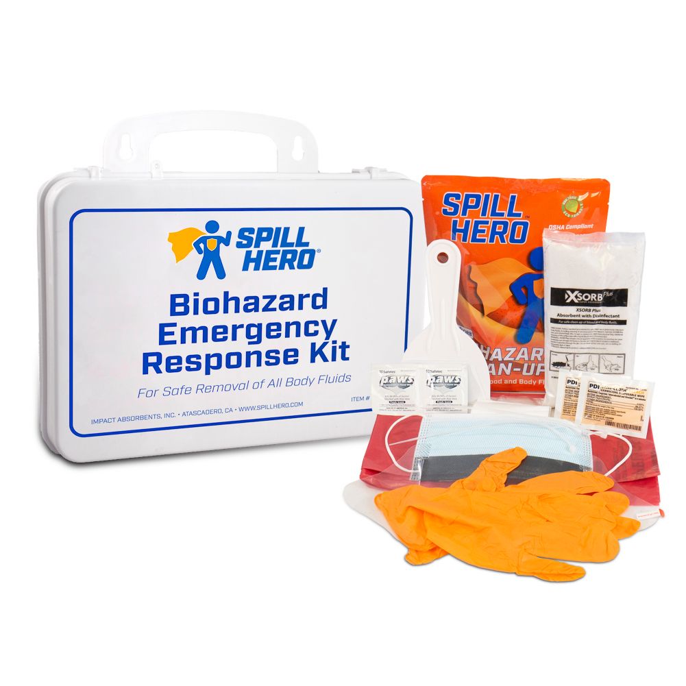 Impact Absorbents BK607 Wall Mount Emergency Response Biohazard Kit ...