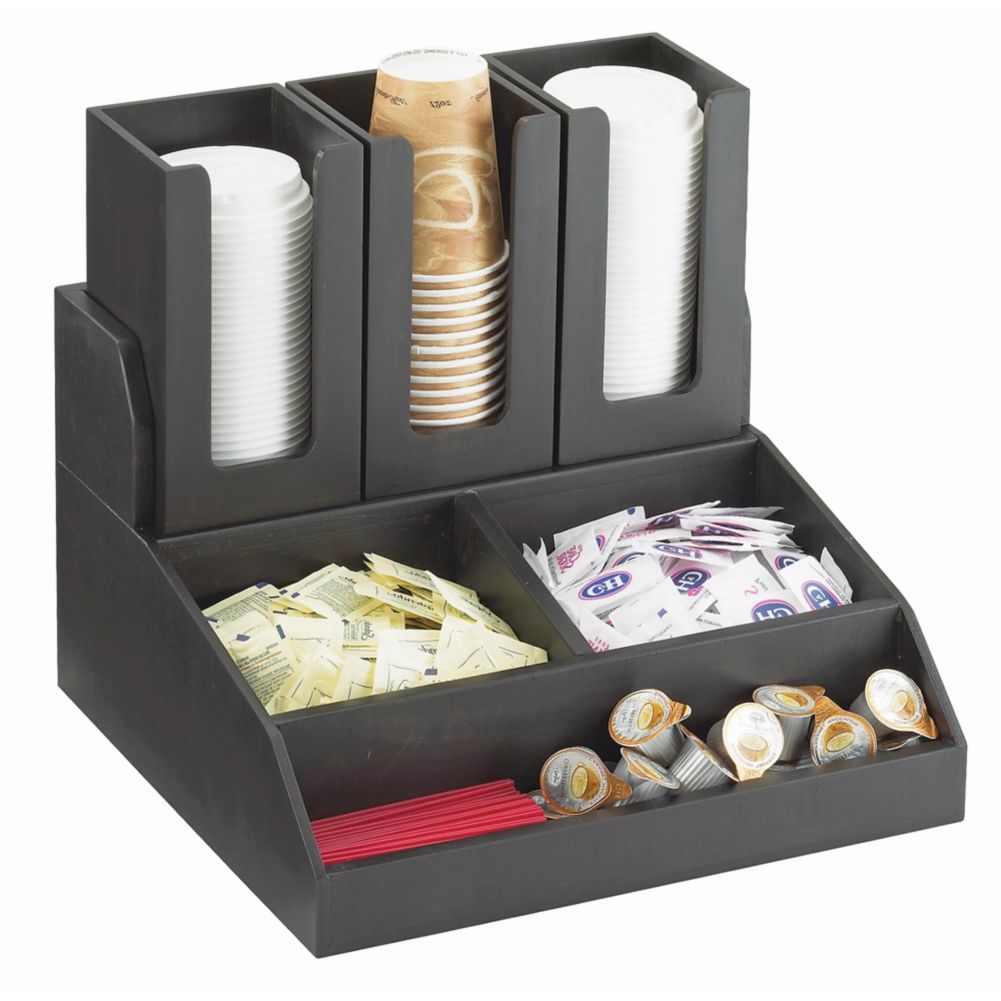 Cal-Mil 2019-96 Midnight Bamboo 3-Section Condiment Caddy | Wasserstrom