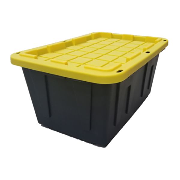 Centrex 27GBLKYW Tough Box Black 27 Gallon Tote with Yellow Lid ...