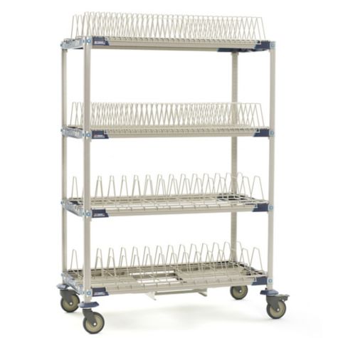 Metro PR48VX4-XDR 4-Tier Mobile Drying Rack with Drip Tray | Wasserstrom