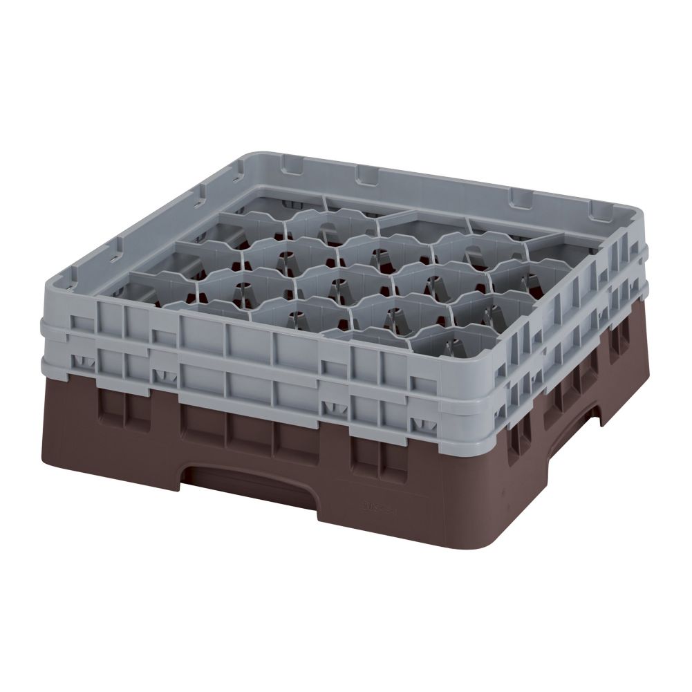 Cambro 20S434167 Brown 20-Comp Glass Rack with 2 Extenders | Wasserstrom