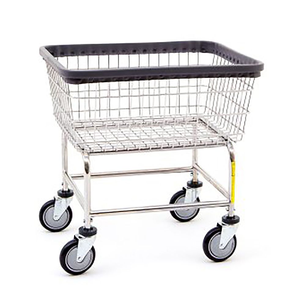 R & B Wire 100CEC/SINGLE Chrome Heavy Duty Wire Laundry Cart | Wasserstrom