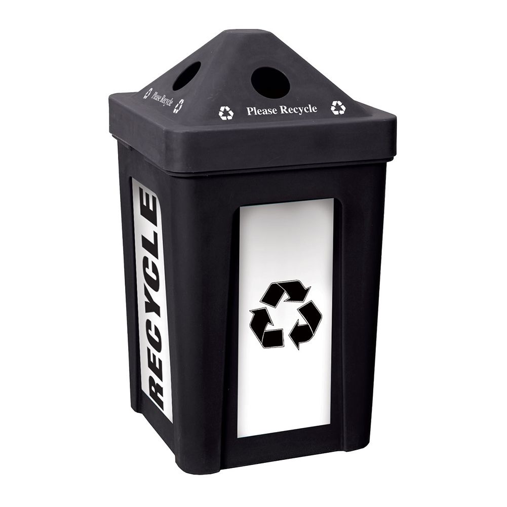 Iowa Rotocast 3805038 Black Recycle Bin I Container with Graphic ...