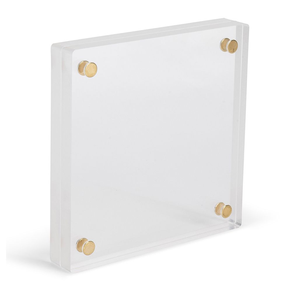 Bon Chef 61396-S-44 4 x 4 x 1" Acrylic Block Sign Holder | Wasserstrom