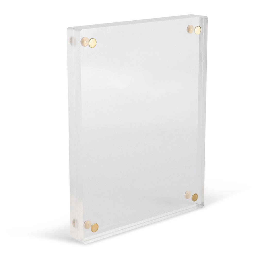 Bon Chef 61395-R-79 9 x 7 x 1" Acrylic Block Sign Holder | Wasserstrom