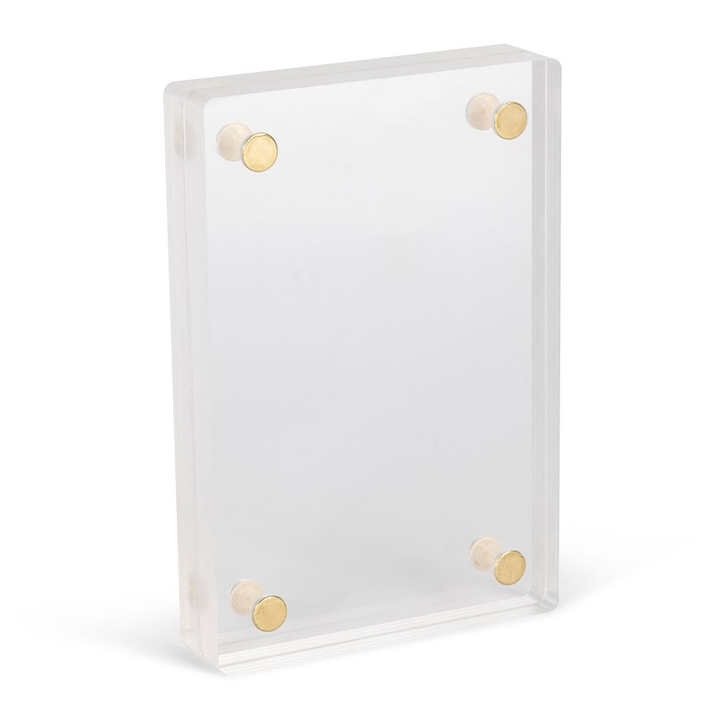 Bon Chef 61395-R-57 5 x 7 x 1" Acrylic Block Sign Holder | Wasserstrom