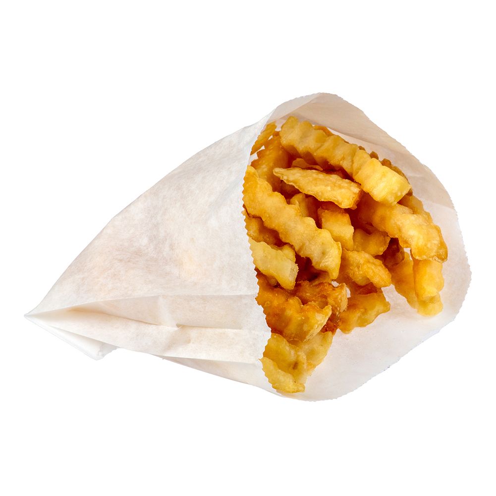 Bunzl 808 White 5-1/2 x 1 x 4 French Fry Bag - 1000 / BX | Wasserstrom