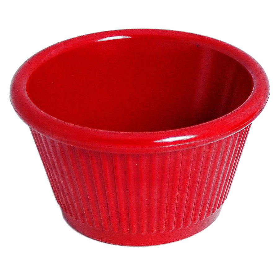 Gessner 0382A RED Melamine 2 Oz. Fluted Ramekin - 72 / CS | Wasserstrom