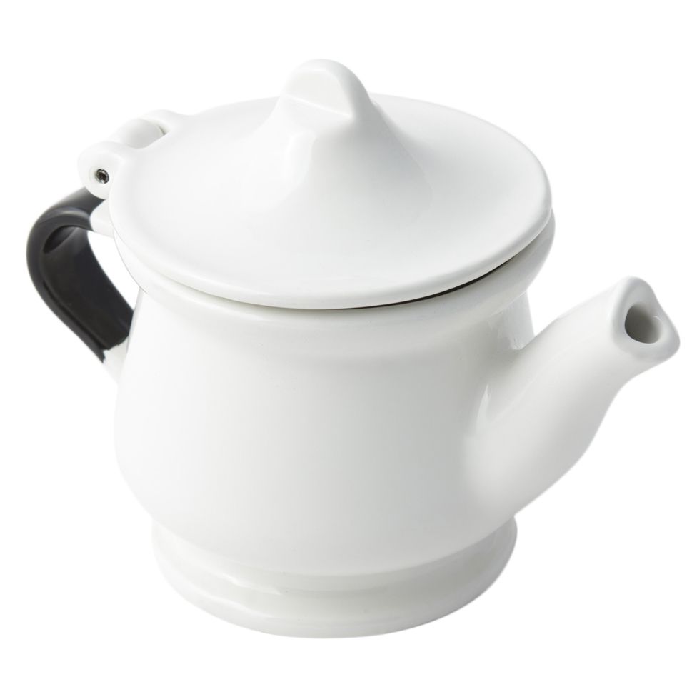 Bon Chef White Sandstone 11 oz Teapot w/ Insulated Handle | Wasserstrom