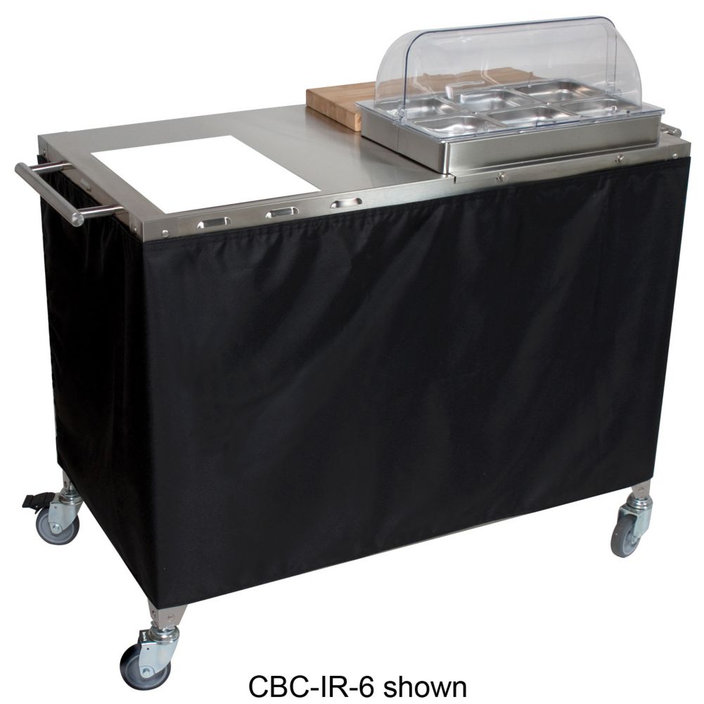 Cadco Mobile Chef Cart w/ Slot for Induction Range - 2 Pan, CBC-IR-2 ...