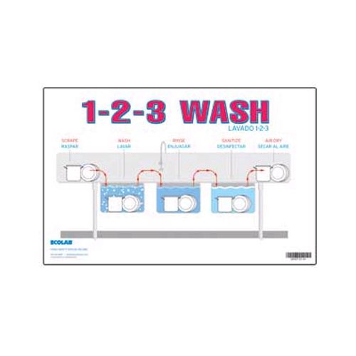 DayDots 20427-01-31 17" x 11" 3 Compartment Sink Poster | Wasserstrom
