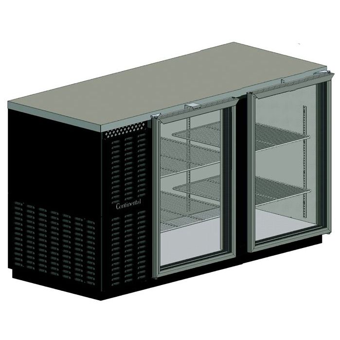 Continental Black 16 Cu ft Shallow Undercounter Back Bar Cooler ...
