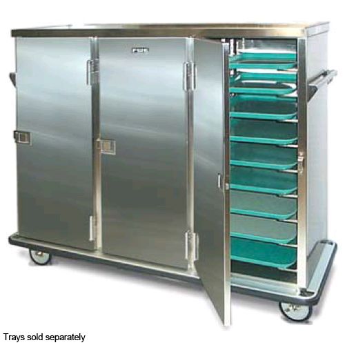 FWE Non-Insulated Patient Tray Cart, 3 Door, 20 Tray Capacity | Wasserstrom
