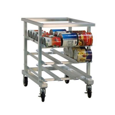 Aluminum Can Storage Rack, Holds 54 #10 Cans or 72 #5 Cans, Casters ...