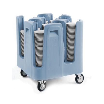 Metro® Blue 9-Column Polymer Poker Chip Dish Dolly w/ Cover | Wasserstrom