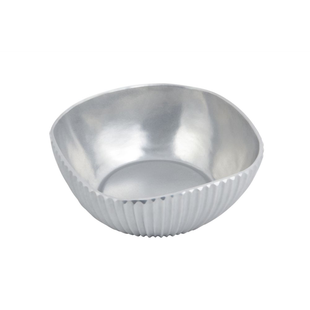 Bon Chef Pewter Glo 10 x 4 H Square Ribbed Bowl | Wasserstrom