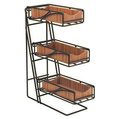 Cal-Mil 1235-13-60 Bamboo 3-Tier Cutlery / Condiment Bin | Wasserstrom